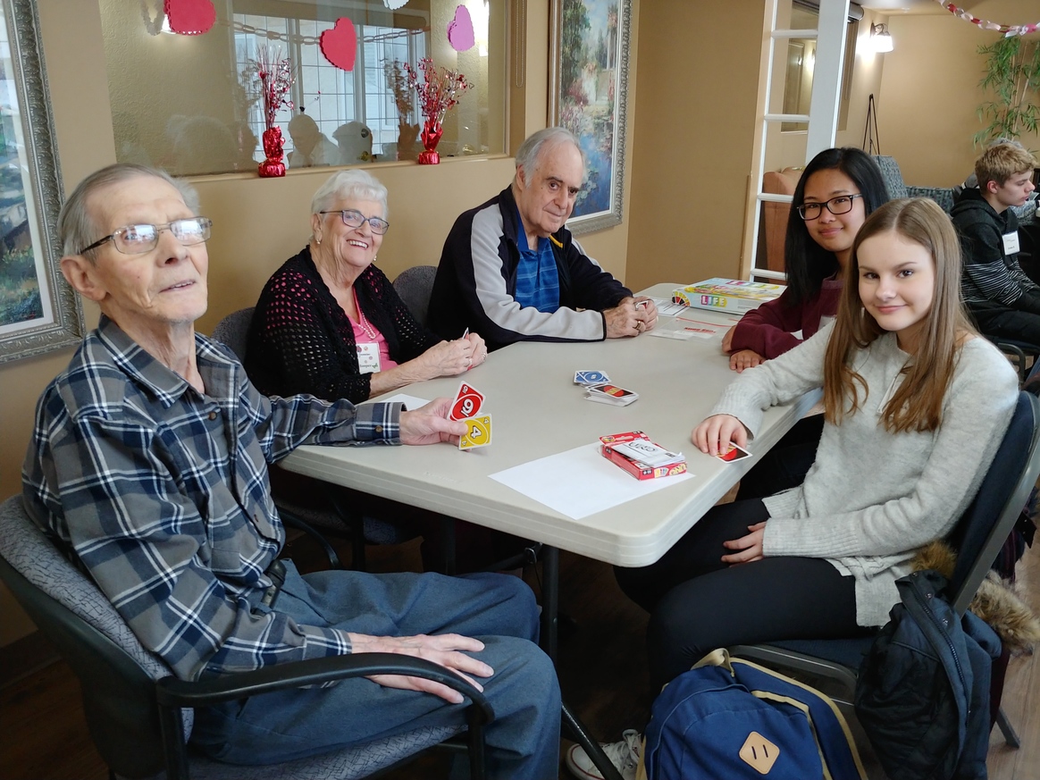 Linking Generations Board Games with Students from ABJ and Country Cottage